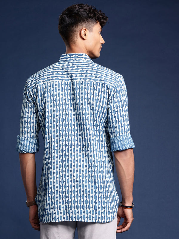 description taavi men comfort hand block printed pure cotton casual ...