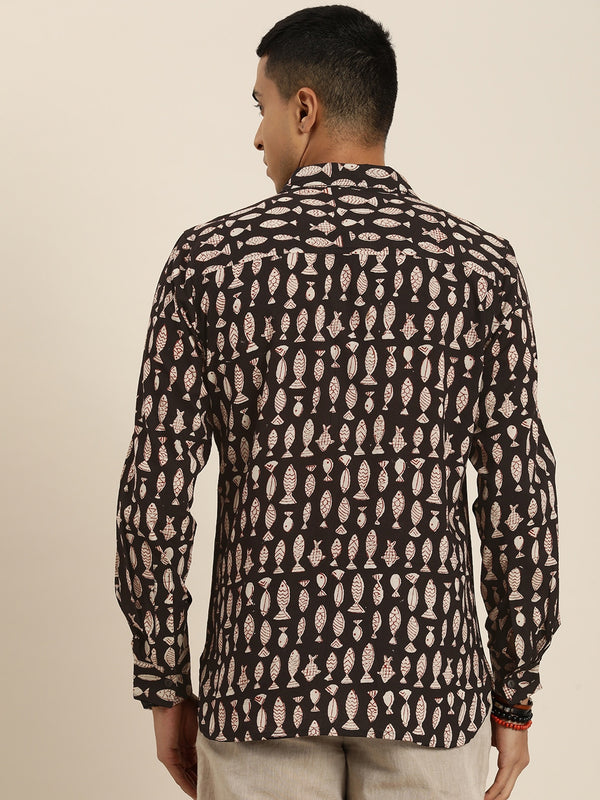 description taavi men classic opaque printed casual shirt product ...