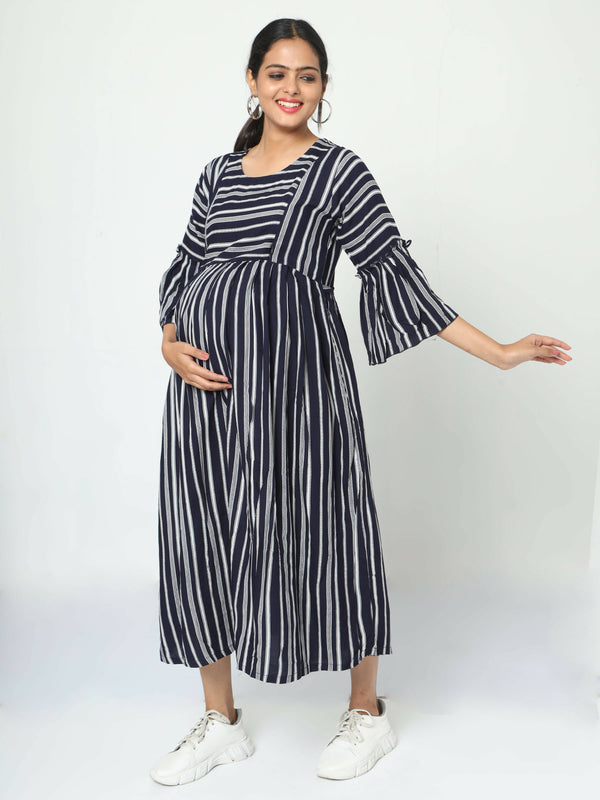 Buy Manet Three Fourth Maternity Dress With Concealed Zipper Nursing ...