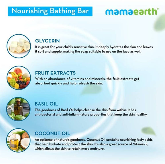 MamaearthNourishing Bathing Bar Soap For Kids – ( Pack of 5, 75gm Each