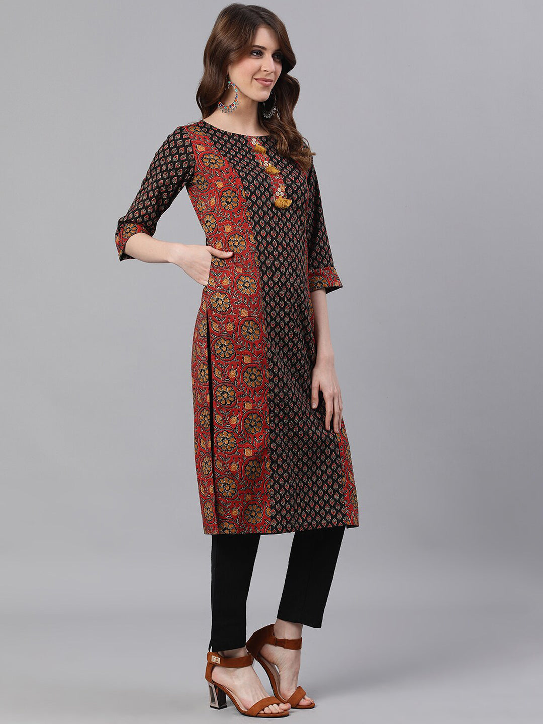 Buy Jaipur Kurti Women Red Ethnic Motifs Printed Kurta Online At Best