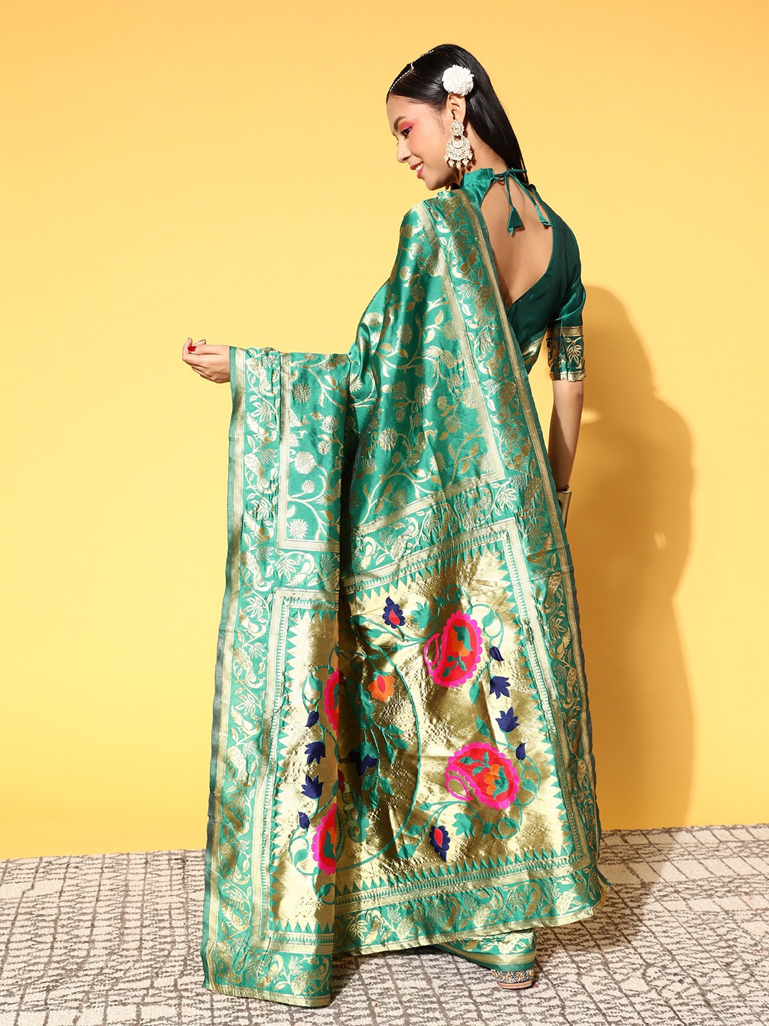 Saree Mall Ethnic Motifs Saree With Woven Design Border