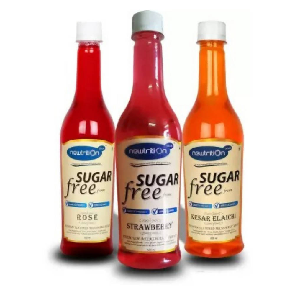 Buy Newtrition Plus Sugar Free Rose + Strawberry +Kesar Elaichi Syrup ...