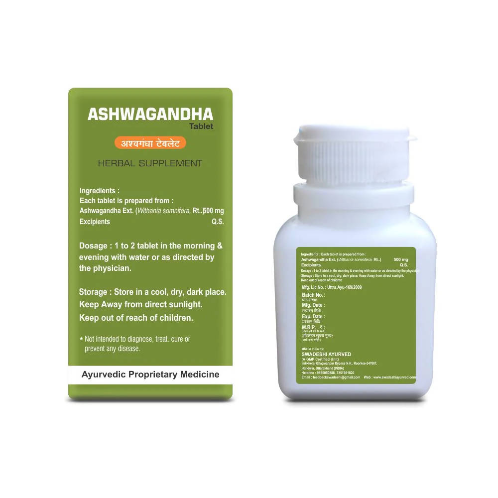 Buy Swadeshi Ashwagandha Tablet Online at the best Price.
