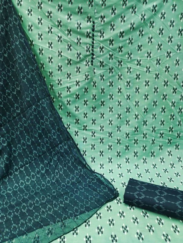 Buy Sea Green Cotton Printed Unstitched Dress Material - Amara Online ...