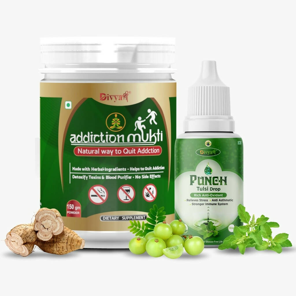 Buy Divya Shree Addiction Mukti & Punch Tulsi Drop Combo Online at Best ...