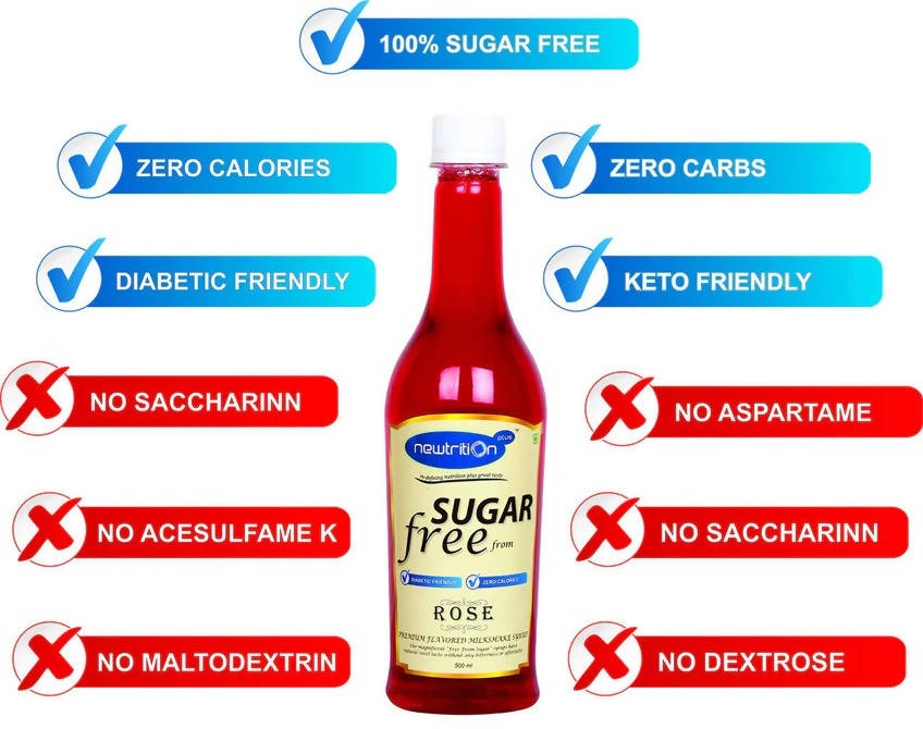 Buy Newtrition Plus Sugar Free Rose Syrup Online at Best Price | Distacart