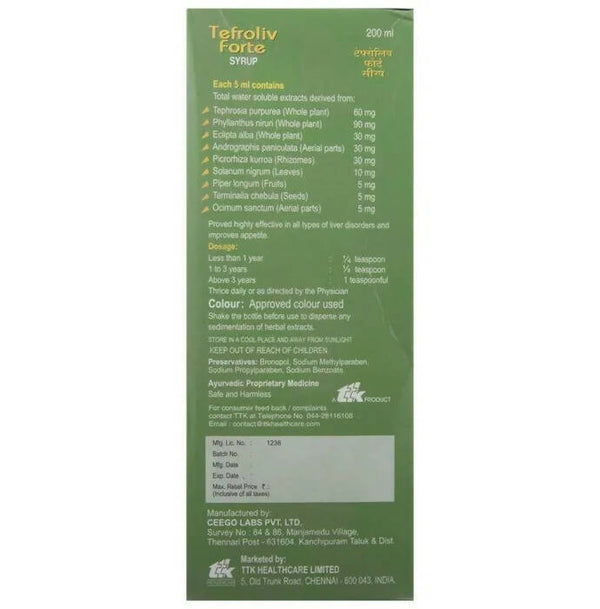 Buy Tefroliv Forte Syrup Online at Best Price | Distacart