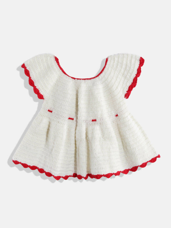 description chutput kids woollen hand knitted full sleeves rosette work ...