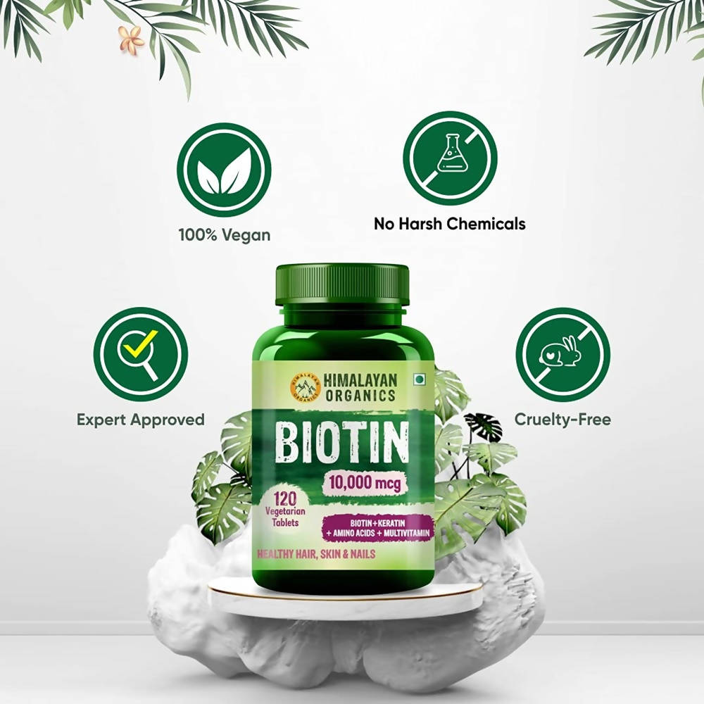 Buy Himalayan Organics Biotin 10000 Mcg with Keratin, Amino Acids & Mu