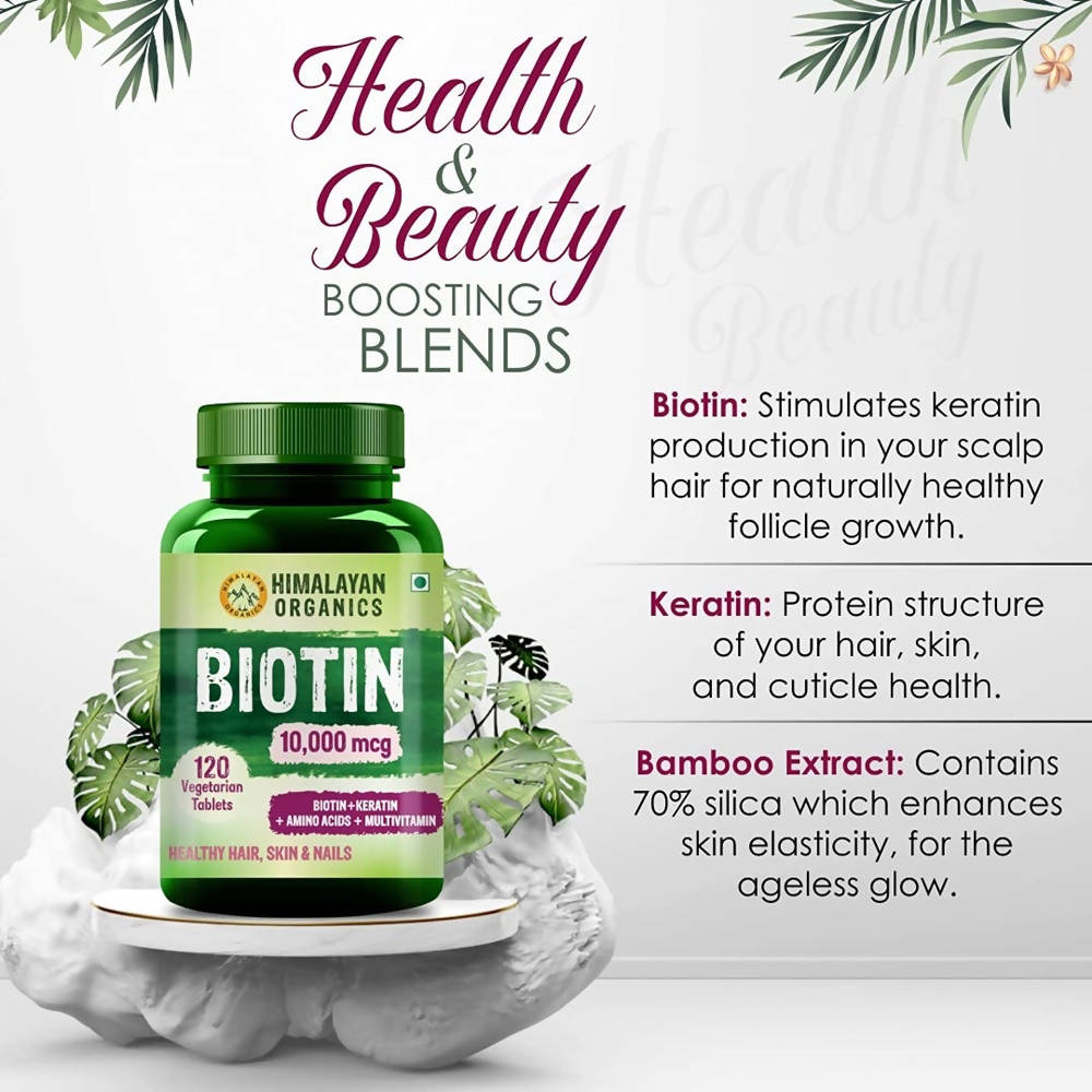 Buy Himalayan Organics Biotin 10000 Mcg with Keratin, Amino Acids & Mu