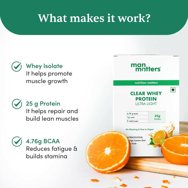 Buy Man Matters Clear Whey Protein Powder - Orange Flavor Online at ...