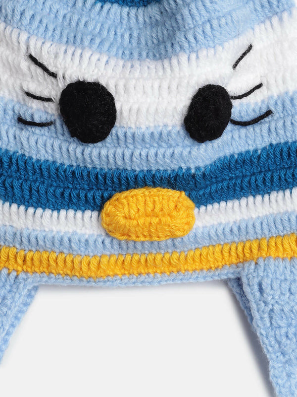 Buy Chutput Kids Woollen Hand Knitted Cat Detail Cap - Blue Online at ...