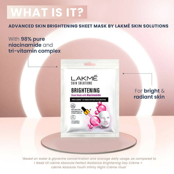 description lakme skin solutions brightening sheet mask how to use ...