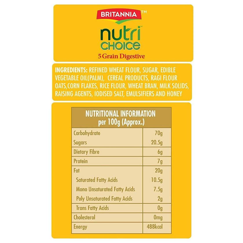Buy Britannia NutriChoice 5 Grain Digestive Hi-Fibre Online At Best