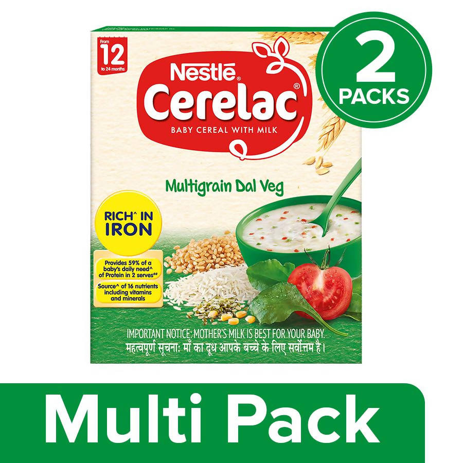 Buy Nestle Cerelac Baby Cereal with Milk, Multigrain Dal Veg 12 Months ...