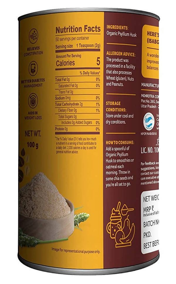 description organic tattva psyllium whole husk isabgol ingredients ...