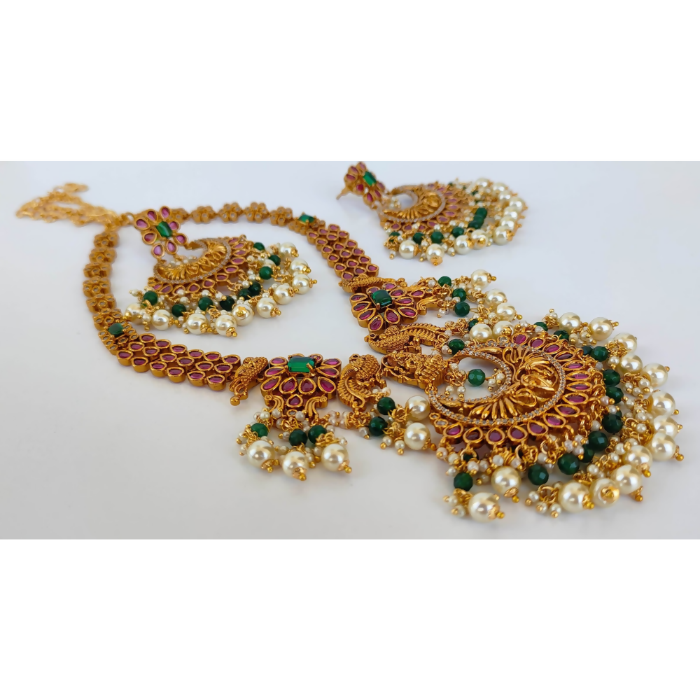 Mokshi Collections Matt Finish Temple Jewellery